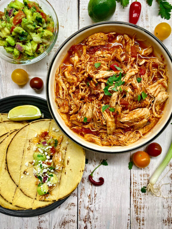 Mexican Shredded Chicken - Easy 3 Ingredient! - fed by sab