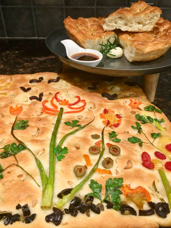 Focaccia Bread and Art - Easy and Beautiful - fed by sab