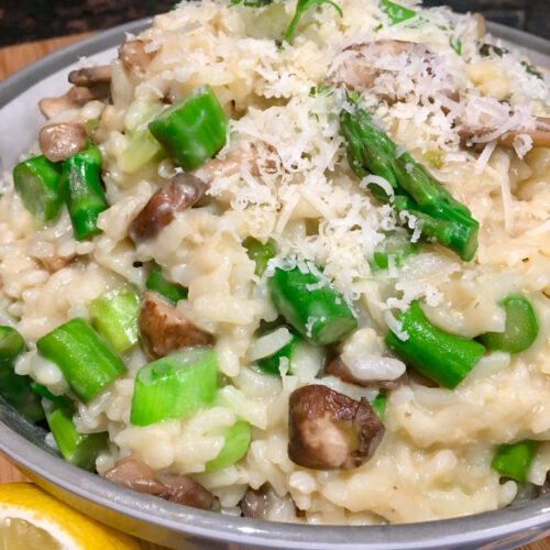 Mushroom Asparagus Risotto - Extra Creamy - fed by sab