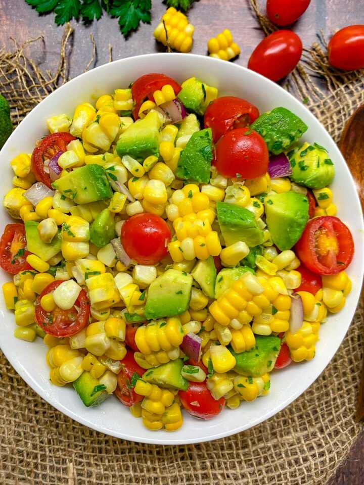 Avocado Corn Tomato Salad - fed by sab