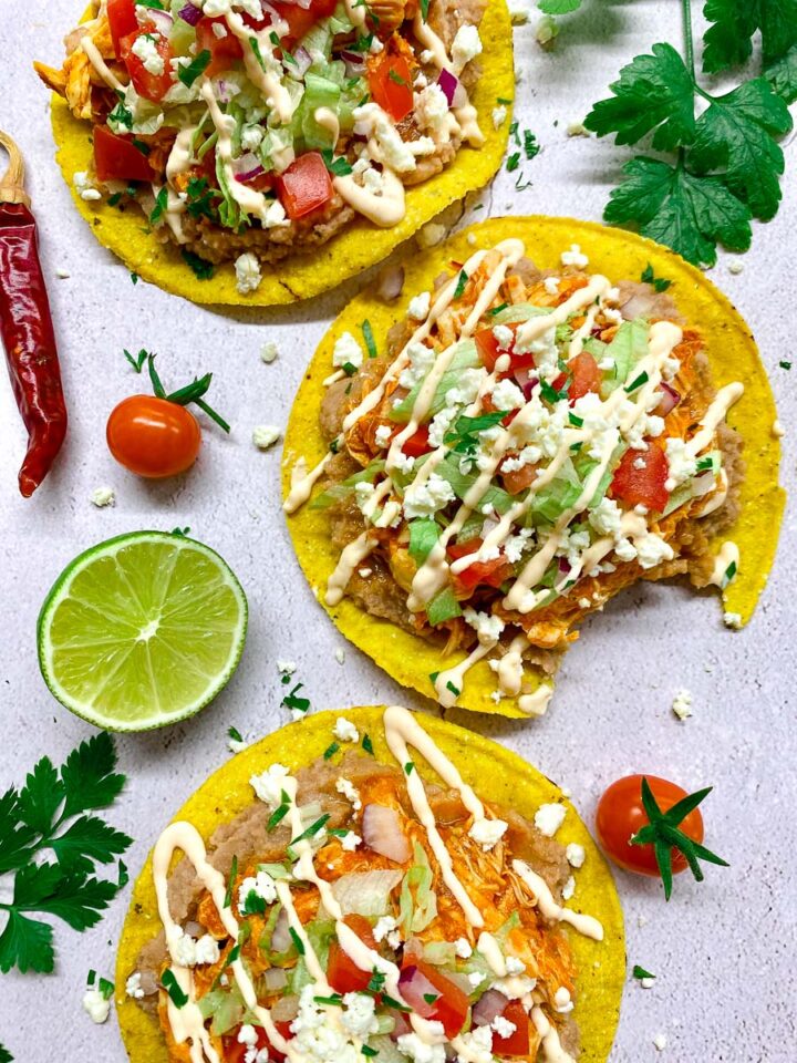 Chicken Tinga Tostadas - fed by sab