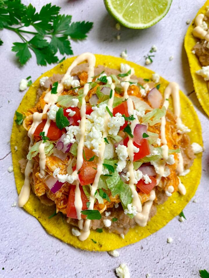 Chicken Tinga Tostadas - fed by sab