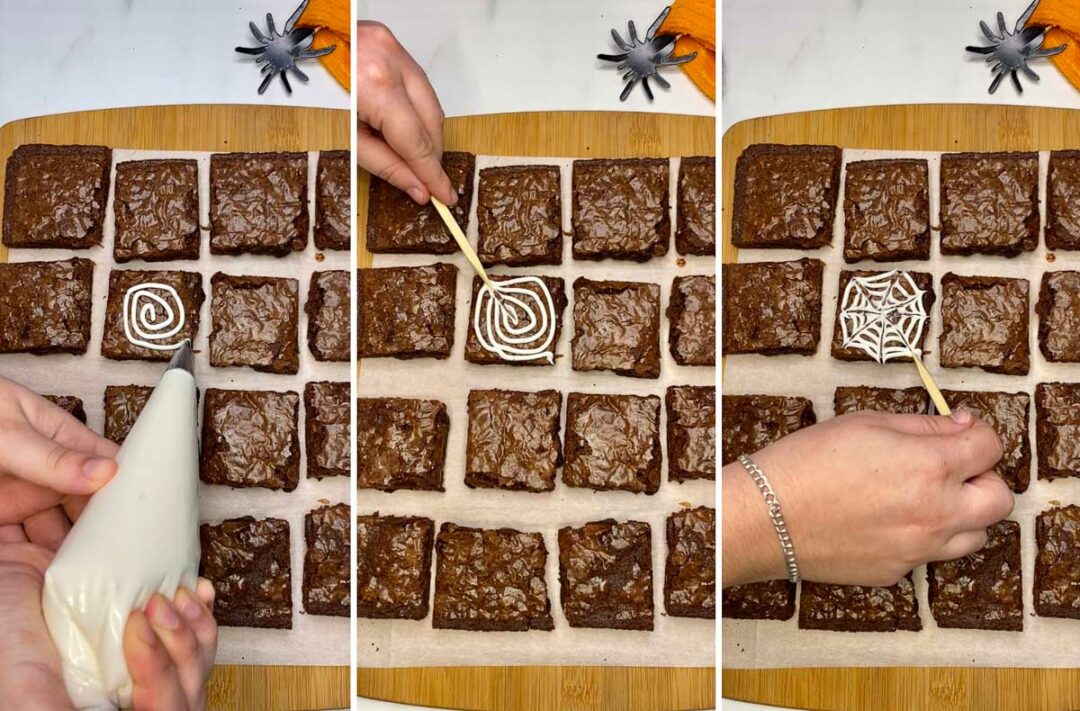 Spider Web Brownies - fed by sab