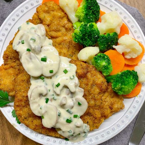 Rahmschnitzel (Creamy Mushroom Schnitzel) - fed by sab