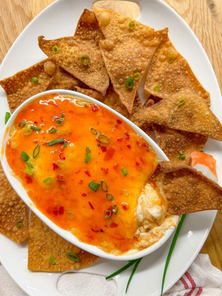 Crab Rangoon Dip (With Wonton Chips) - fed by sab