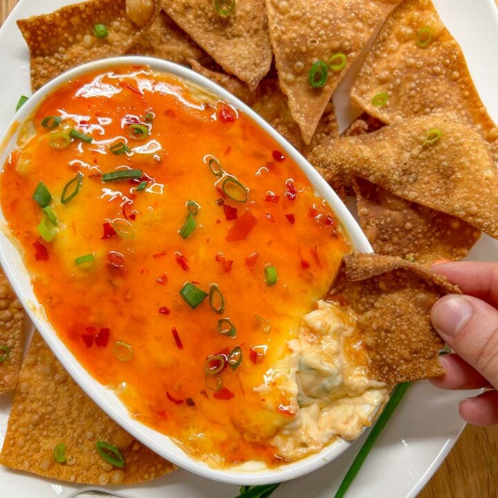 Crab Rangoon Dip (With Wonton Chips) - fed by sab