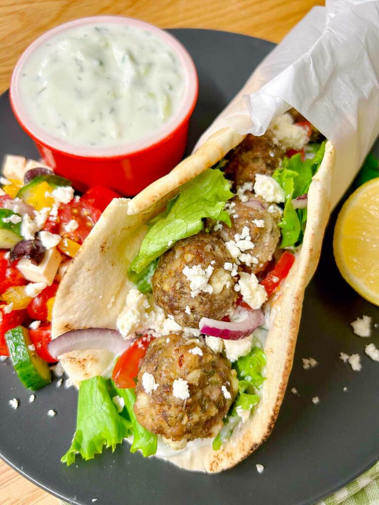 Greek Meatball Pitas - fed by sab