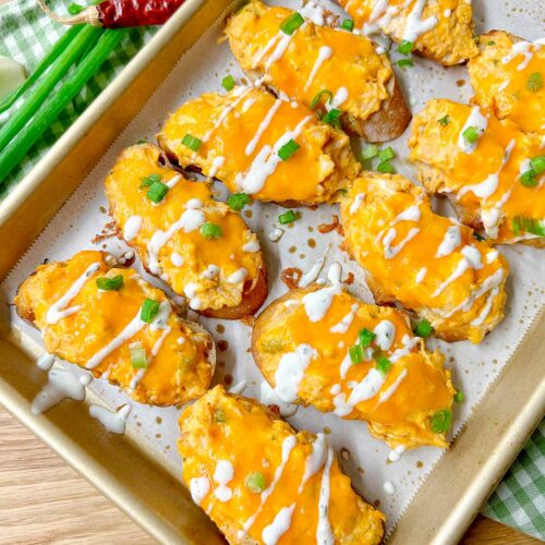 Buffalo Chicken Crostini - fed by sab