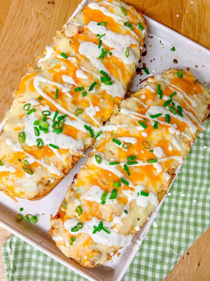 Buffalo Chicken Garlic Bread - fed by sab